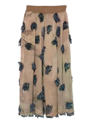 UMA WANG Uma Wang Gillian Fringe Detail Skirt Neutrals