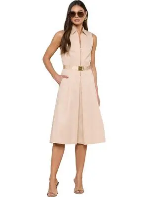 L'Agence Kylo Poplin Shirt Dress - Biscuit