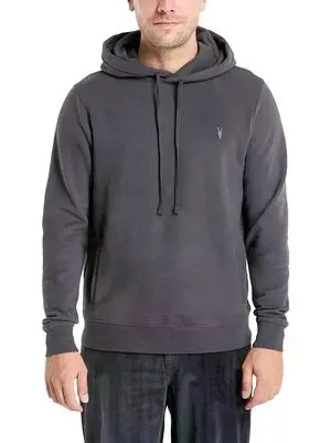 ALLSAINTS Raven Logo-embroidered Hoodie - Grey
