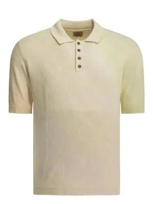 RAKKI Diamond-patterned Knit Polo Shirt - Neutrals
