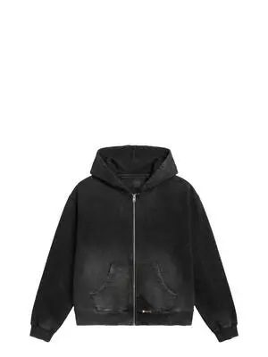 PAURA Faded-effect Full-zip Hoodie - Black