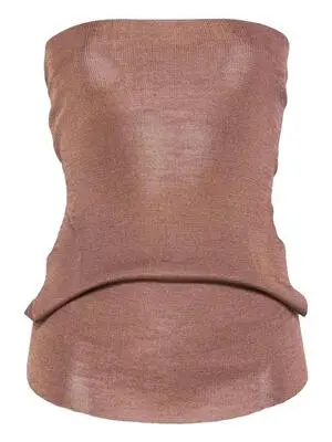 ISA BOULDER Strapless Layered Top - Brown