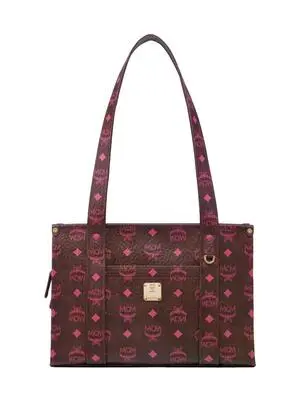 Mcm Small Aren Visetos Tote Bag - Brown