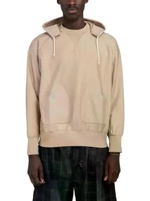 Comme Des Garçons Button-pocket Hoodie - Neutrals