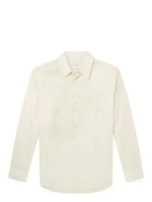 Studio Nicholson View Striped Silk And Cotton-blend Shirt - Neutrals