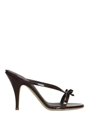 3JUIN Bow-detail Patent-finish Sandals - Red