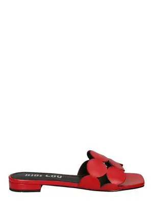 BIBI LOU Onami Cut-out Leather Sandals - Red