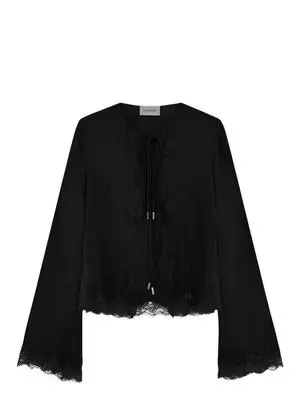16Arlington Filipa Lace-trimmed Blouse - Black