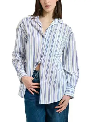 Max Mara Striped Cotton Shirt - Blue