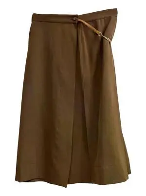 Victoria Beckham Embellished Pleated Skirt - Brown