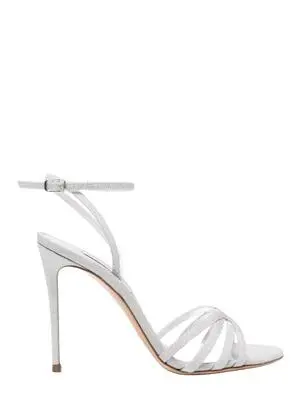Casadei Glitter Strappy Sandals Silver