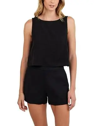 Bella Dahl Sleeveless Boat Neck Top - Vintage Black