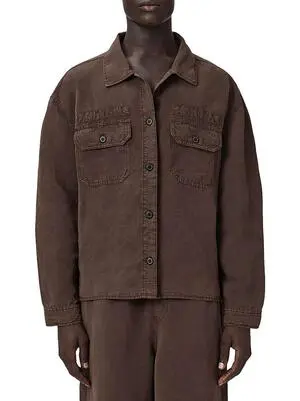 ALLSAINTS Korten Shacket - Plum Brown