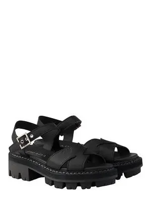 Prada Leather Sandals - Black