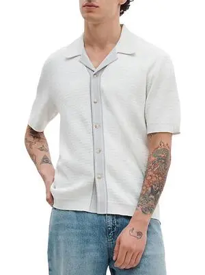 Rag & Bone Harvey Blocked Camp Collar Shirt - Chalk