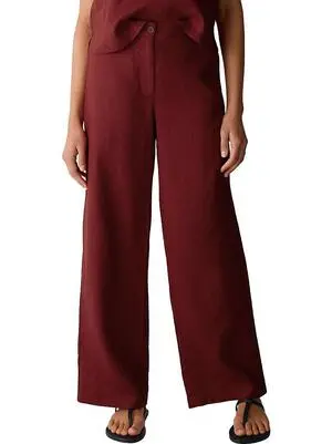Eileen Fisher High-rise Wide-leg Linen Pants - Sdtom