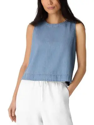 Eileen Fisher Round Neck Sleeveless Top - Light
