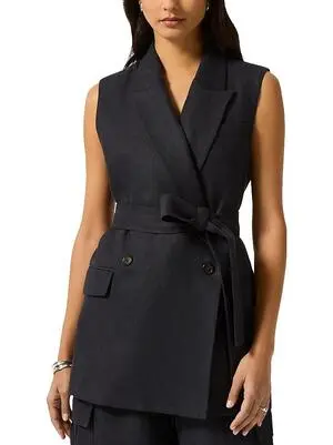ARGENT Belted Vest - Midnight