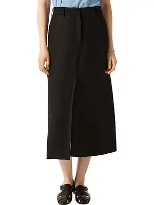 ARGENT Tailored Midi Skirt - Black