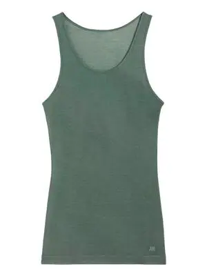 AMI Paris Logo-embroidered Cotton-blend Top - Grey