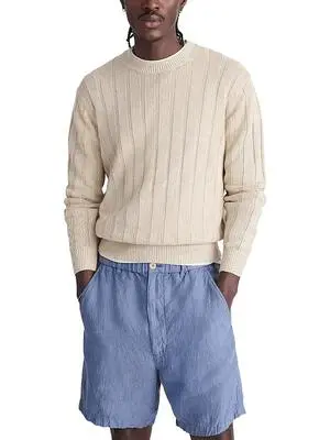 Madewell Regular Fit Linen 6.5" Pull On Shorts - Light Chambray