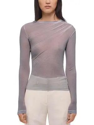 Helmut Lang Sheer Twist Top - Dark Grey