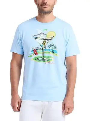 Robert Graham Hole In Fun Short Sleeve Graphic Tee - Light Blue