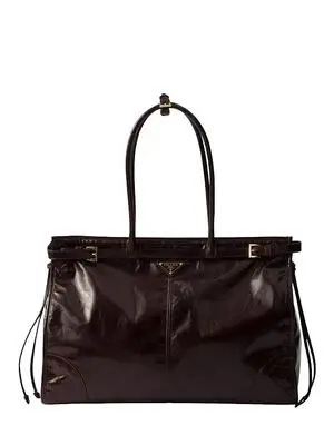 Prada Extra-large Leather Handbag - Brown