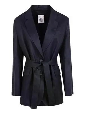 SEMICOUTURE Belted Single-breasted Blazer - Black