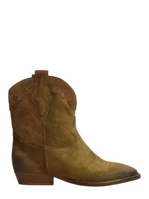 GISEL MOIRE Embroidered Western Boots