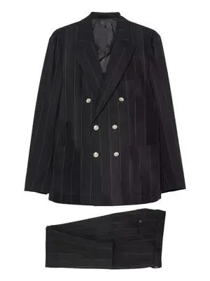 Eleventy Pinstripe Double-breasted Suit - Blue