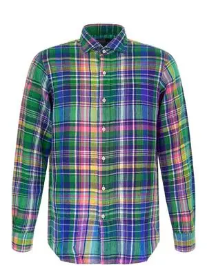 Polo Ralph Lauren Check Linen Shirt - Green