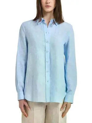 Max Mara Button-down Curved-hem Shirt - Blue