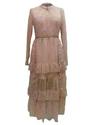 SELF-PORTRAIT Sequin-embellished Lace Dress - Pink