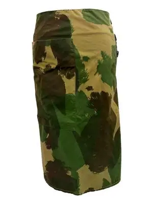 Victoria Beckham Camouflage-print Midi Skirt - Green