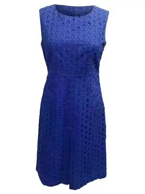 Diane Von Furstenberg Eyelet Lace Sleeveless Dress - Blue