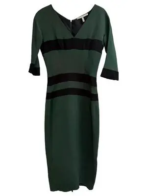 Victoria Beckham Two-toned Midi Dress - Green