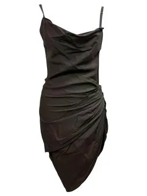 Jacquemus La Montagne Draped Mini Dress - Brown