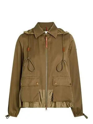 Moncler Adenium Hooded Woven Jacket - Beige