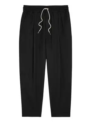 Drole De Monsieur Cropped Cotton Trousers - Black