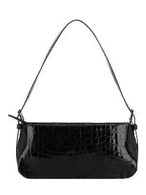 BYFAR Dulce Crocodile Embossed Shoulder Bag - Black