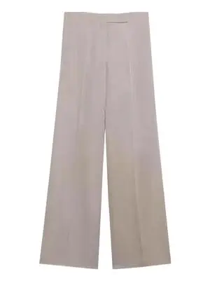 Max Mara Pressed-crease Silk Trousers - Neutrals