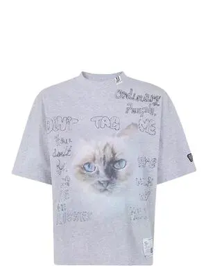 Mihara Yasuhiro Cat-print T-shirt - Grey