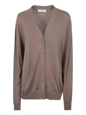 THE FRANKIE SHOP Zina Button-down V-neck Cardigan - Brown