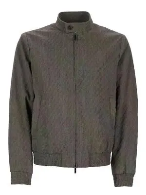 Emporio Armani Textured Zip-up Jacket - Brown