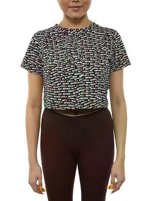 Nike Logo-print Cropped T-shirt - Black