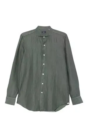 FINAMORE 1925 Spread-collar Long-sleeve Shirt - Green
