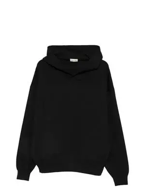 Fear Of God Ribbed-trim Hoodie - Black