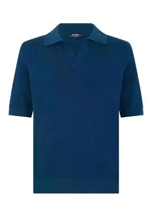 K-WAY Pleyr Fine-knit Open-collar T-shirt - Blue