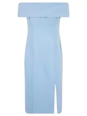Ralph Lauren Off-shoulder Slit-detail Dress - Blue